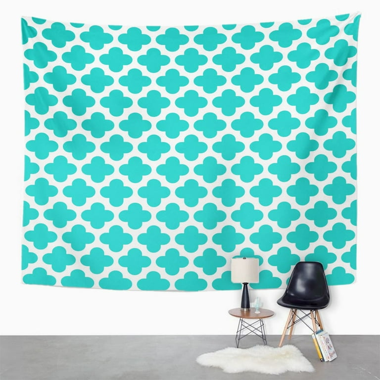 Turquoise Quatrefoil Pattern