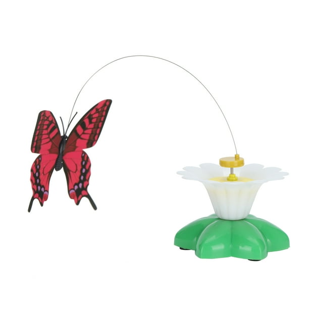 Cat Electric Automatic Rotating Toy Flower Shape Base with Butterfly ...