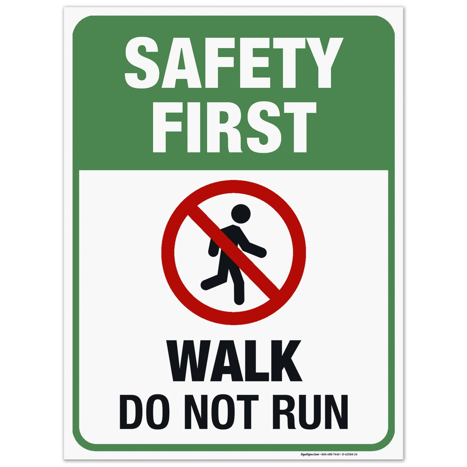Safety First Walk Do Not Run Sign, Pool Sign, - Walmart.com