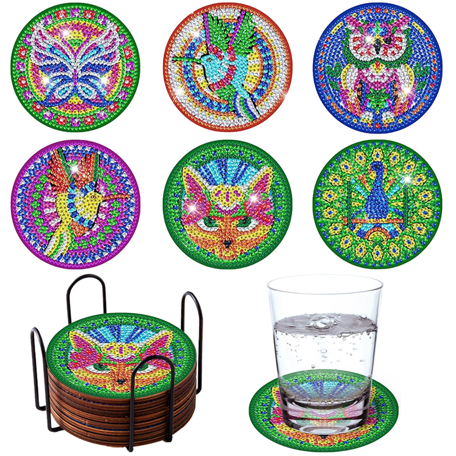 Click here for Qiyun 6pcs/8pcs Diy Diamond Painting Coasters With... prices