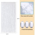 3Pcs Wavy White Metallic Tinsel Curtain Foil Fringe Backdrop,3.3 ft x 6 ...