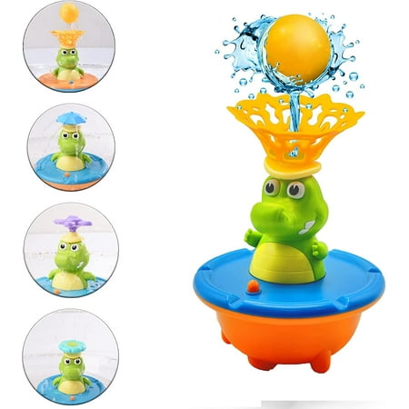 Fountain Crocodile Bath Toys,Sprinkler Light Up Bathtub Toy,5 Modes ...
