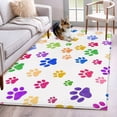 Colorful Paw Print Kitchen Runner Rug 2.7x5 Washable Runners for ...