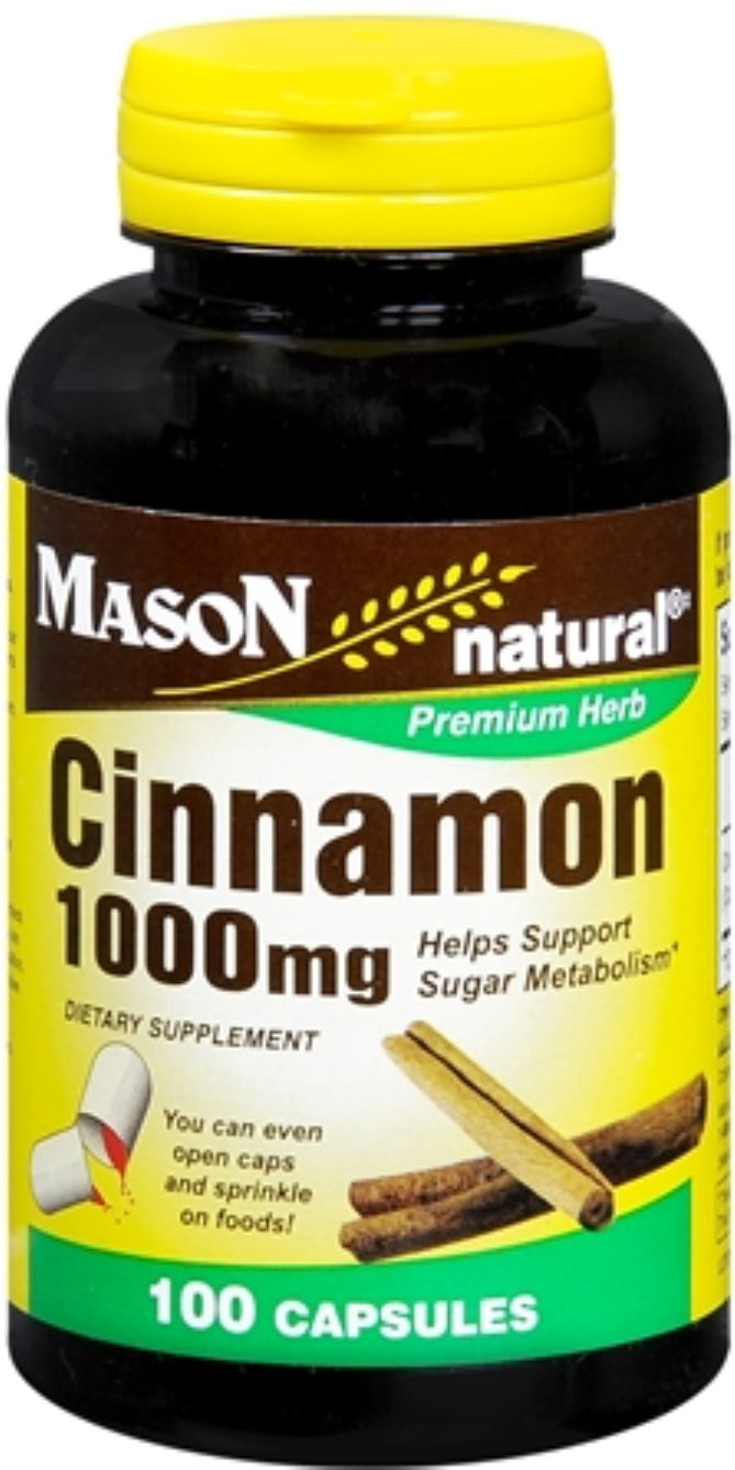 Mason Natural Cinnamon 1000 mg Capsules 100 Capsules (Pack of 4 ...