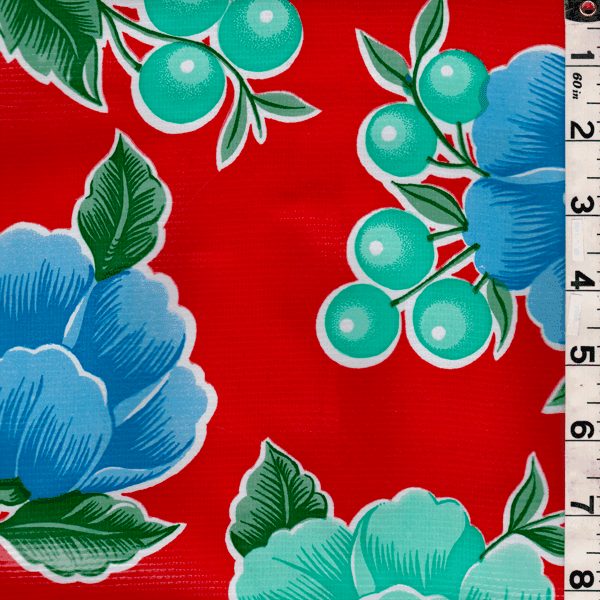 Red Floral Oilcloth, Fabric By the Yard - Walmart.com - Walmart.com