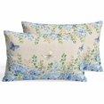 Blue Hydrangea Pillow Covers Set of 2, Rustic Summer Blue Floral ...