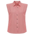 Button Down Sleeveless Shirts for Women Striped Tops Lapel Collar ...
