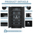 "71"" Black Metal Storage Cabinet with Lock, 2 Doors, 4 Adjustable ...