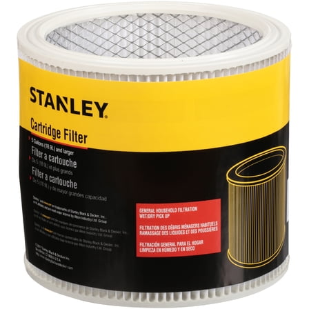 Stanley High-Efficiency Wet and Dry Cartridge Filter for 5-18 Gallon ...