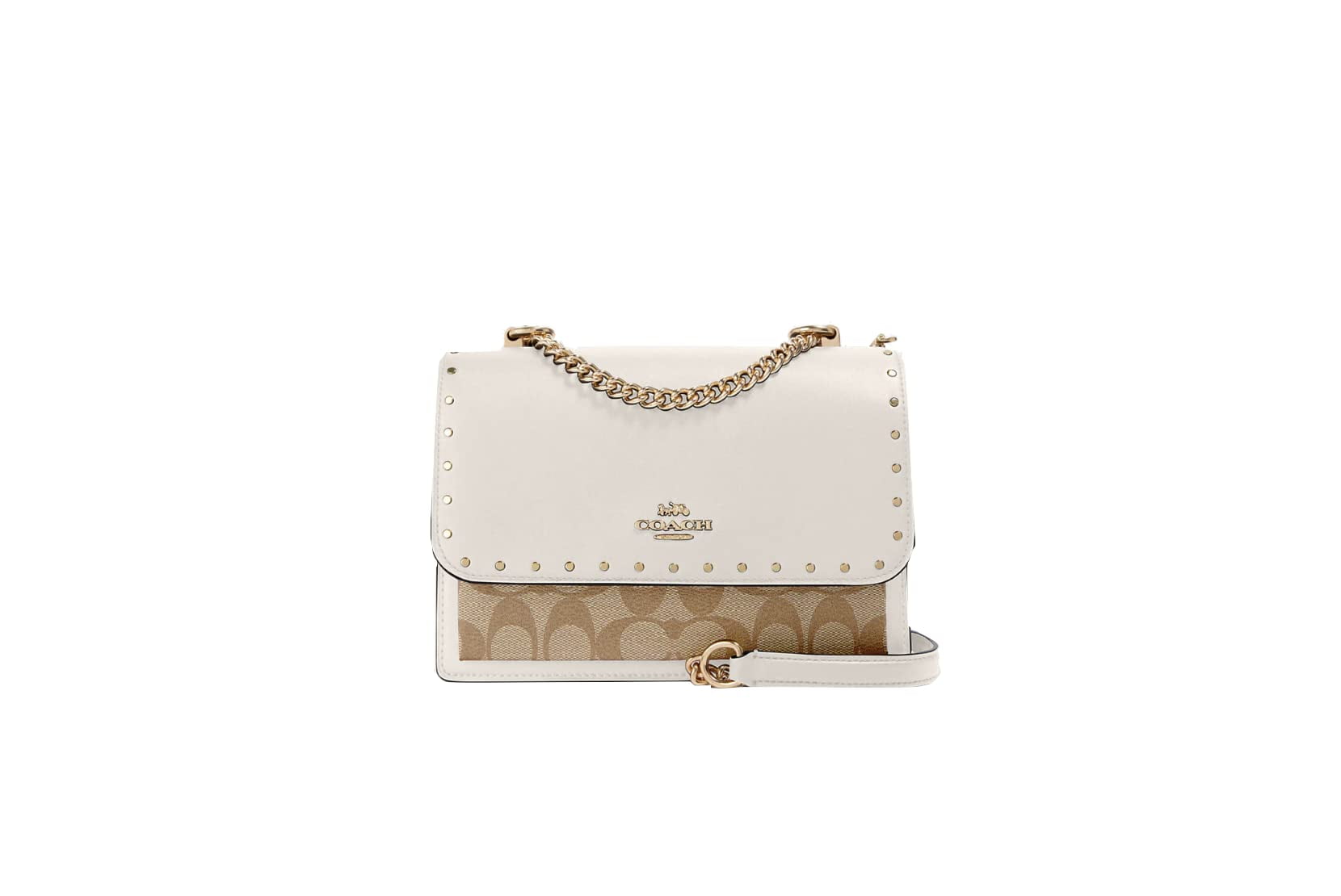 Coach 90400 Klare Crossbody In Signature Canvas With Rivets Light Khaki ...