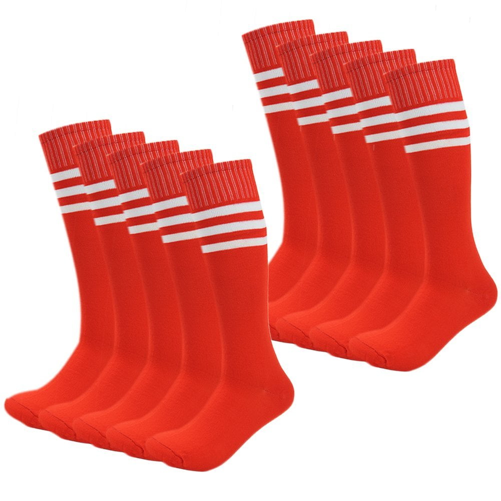 Kids Soccer Socks 4 Pack Boys Girls Cotton Team Socks Teens Children ...