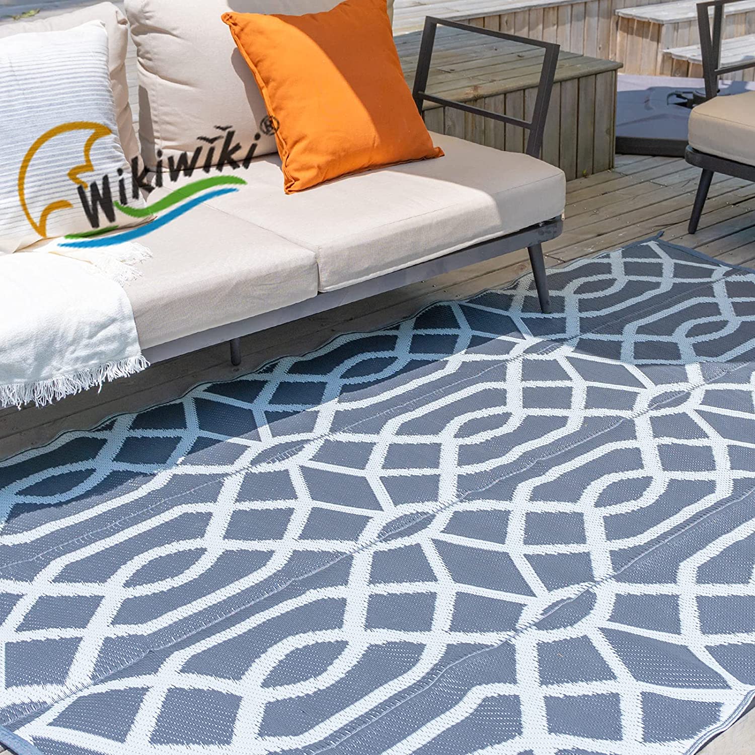 WIKIWIKI Reversible Mats Outdoor Plastic Straw Rug Recycled