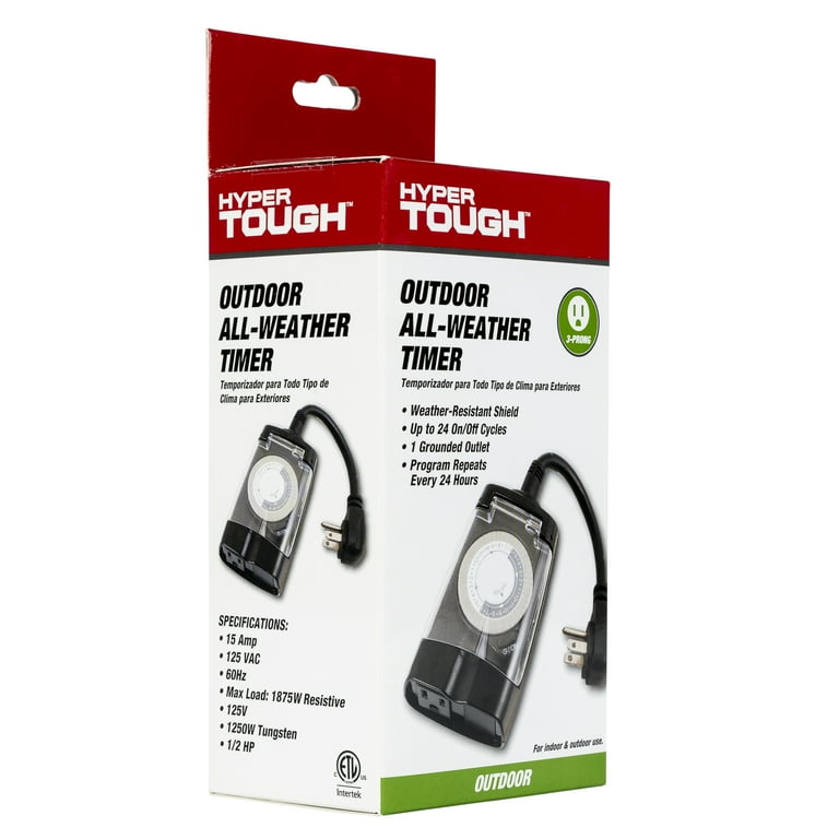 Hyper Tough Analog Outdoor All-Weather Grounded Timer With, 59% OFF