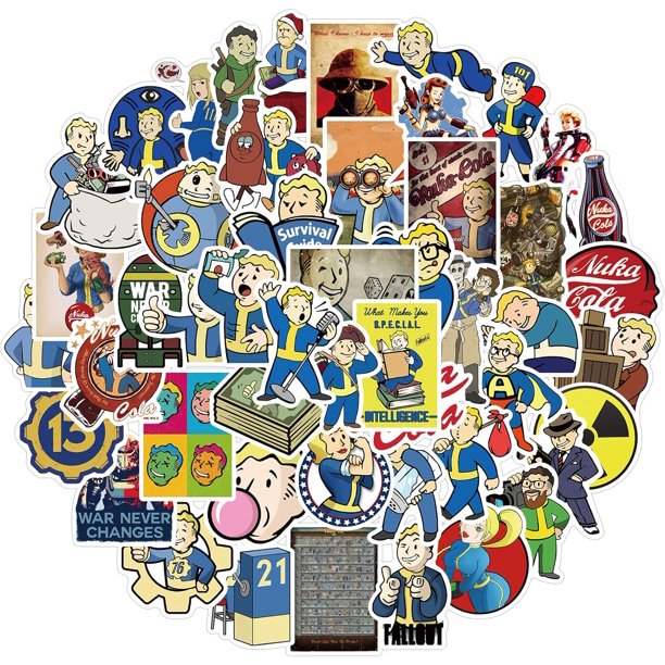 Fallout Gaming Stickers 50PCS Cool Game Decals for Computer Luggage ...