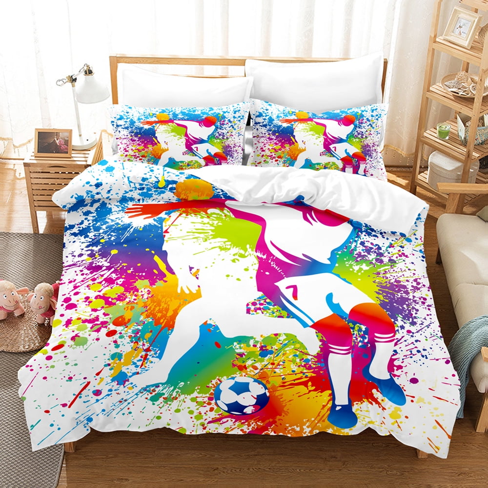 Basketball 3D Digital Printing Bedding Set Cute Fox with Flower Feather ...