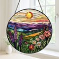 Botanical Poppy Wildflower Stained Glass Suncatcher Window Art, Warm ...