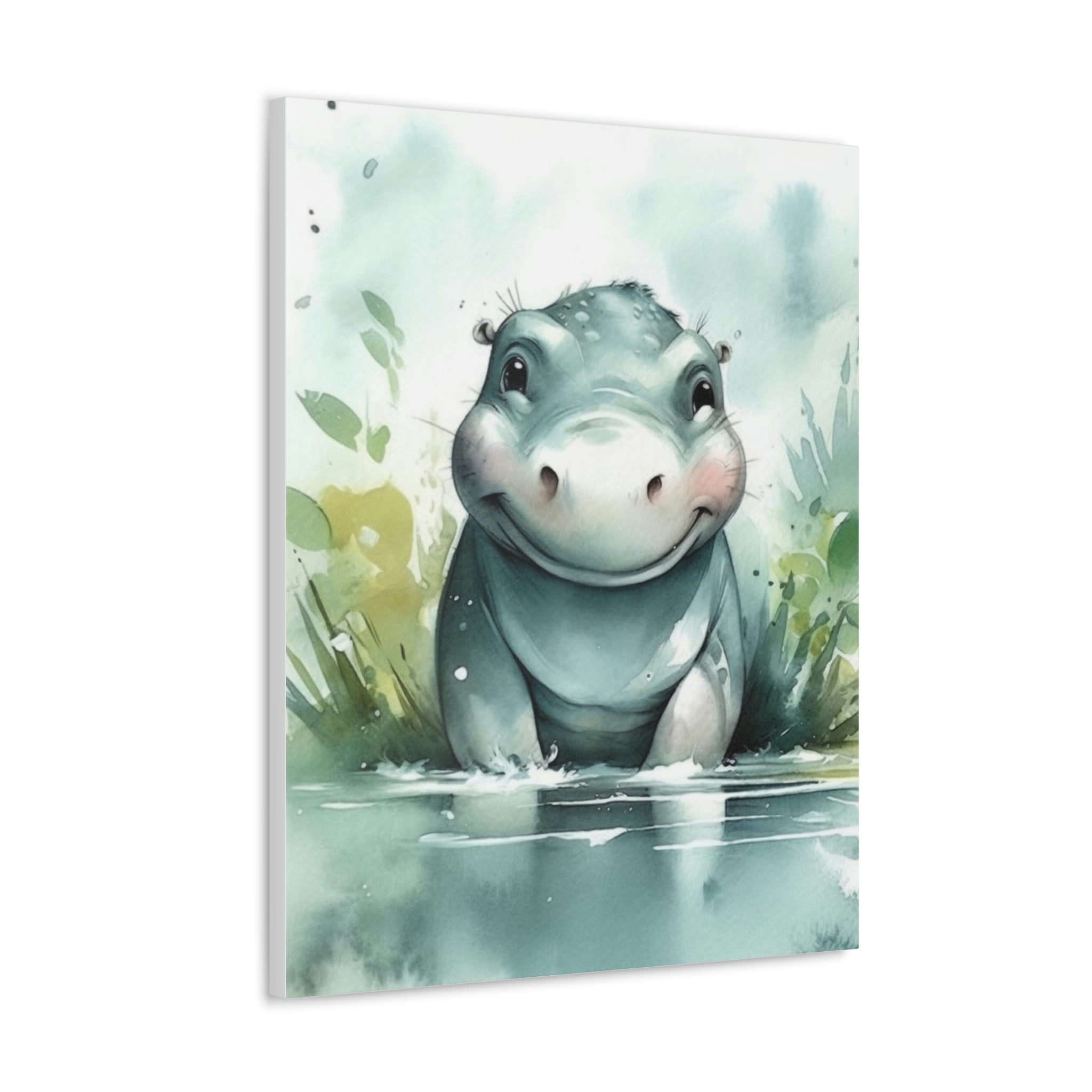 Watercolor Hippo Painting 3 - Nursery Collection - Bedtime Stories ...
