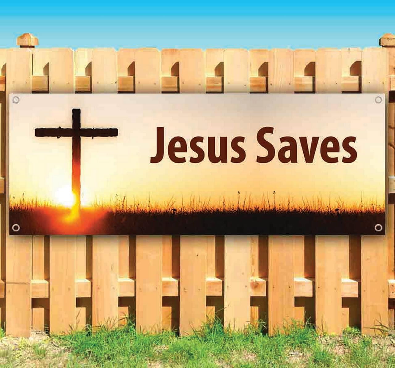 Jesus Saves 13 oz Vinyl Banner With Metal Grommets - Walmart.com