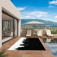 Abstract Black Outdoor Rug 4x6 Ft, Non Slip Washable Area Rug, Modern ...