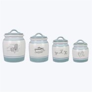 Omniware Simsbury 3 Piece Turquoise Ceramic Canister Set - Walmart.com