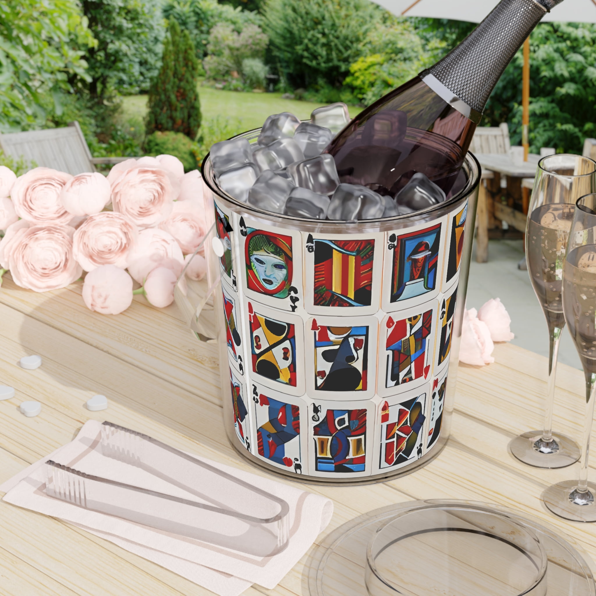 Cubism Ice Bucket with Tongs by Kreska modern Kitchen Bar multi-colored ...