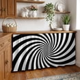 Abstract Swirl Lines Cabinet Curtains for Kitchen 32"Wx55"L, 3D Black ...