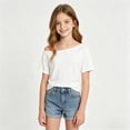 Byoo Little Girls Solid Boat Neck T Shirt Casual Basic Short Sleeve ...