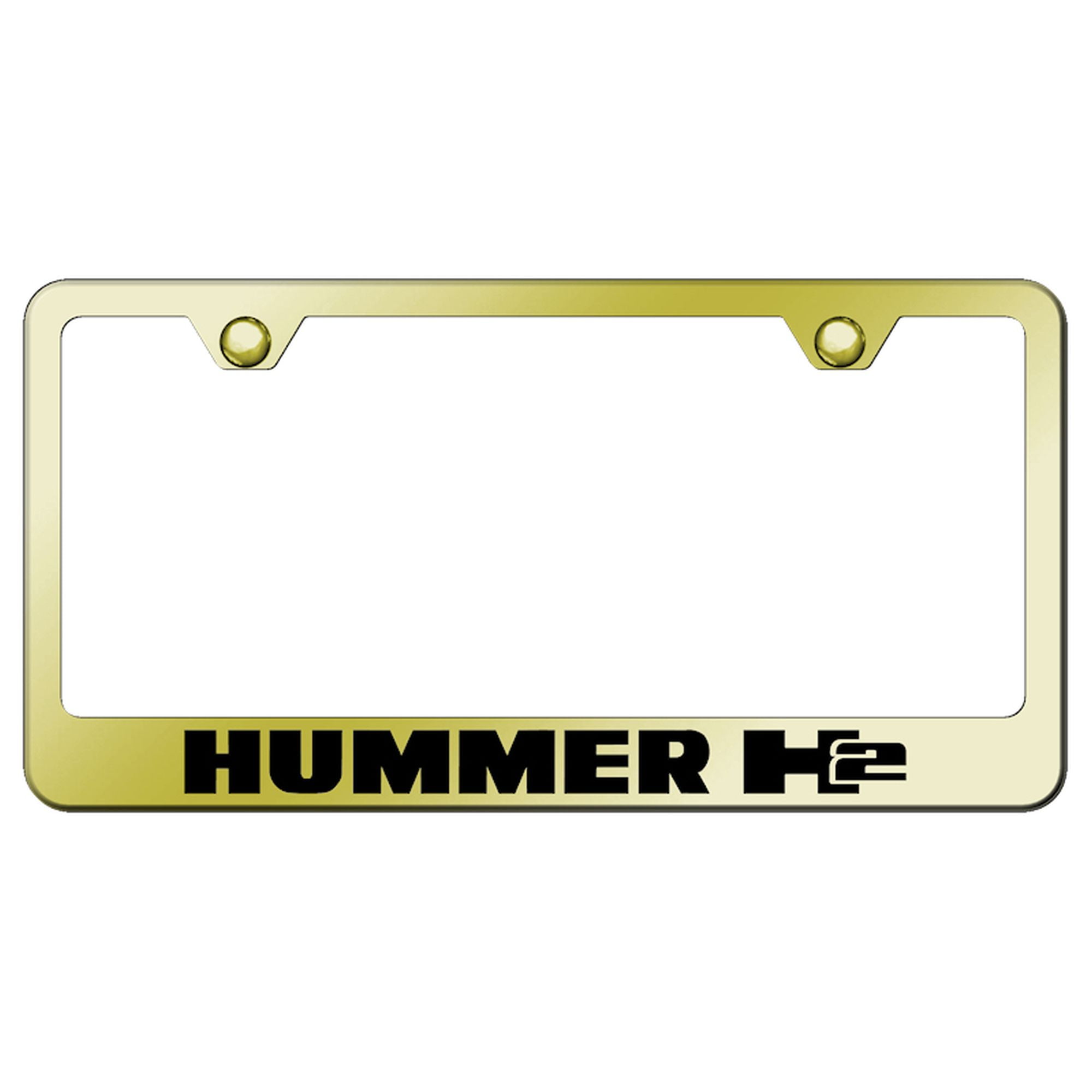 Hummer H2 Laser Etched Logo Stainless Steel License Plate Frame (Gold ...