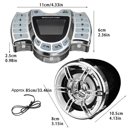 homeholiday Motorcycle Bluetooth Stereo Player Motorbike Wireless ...