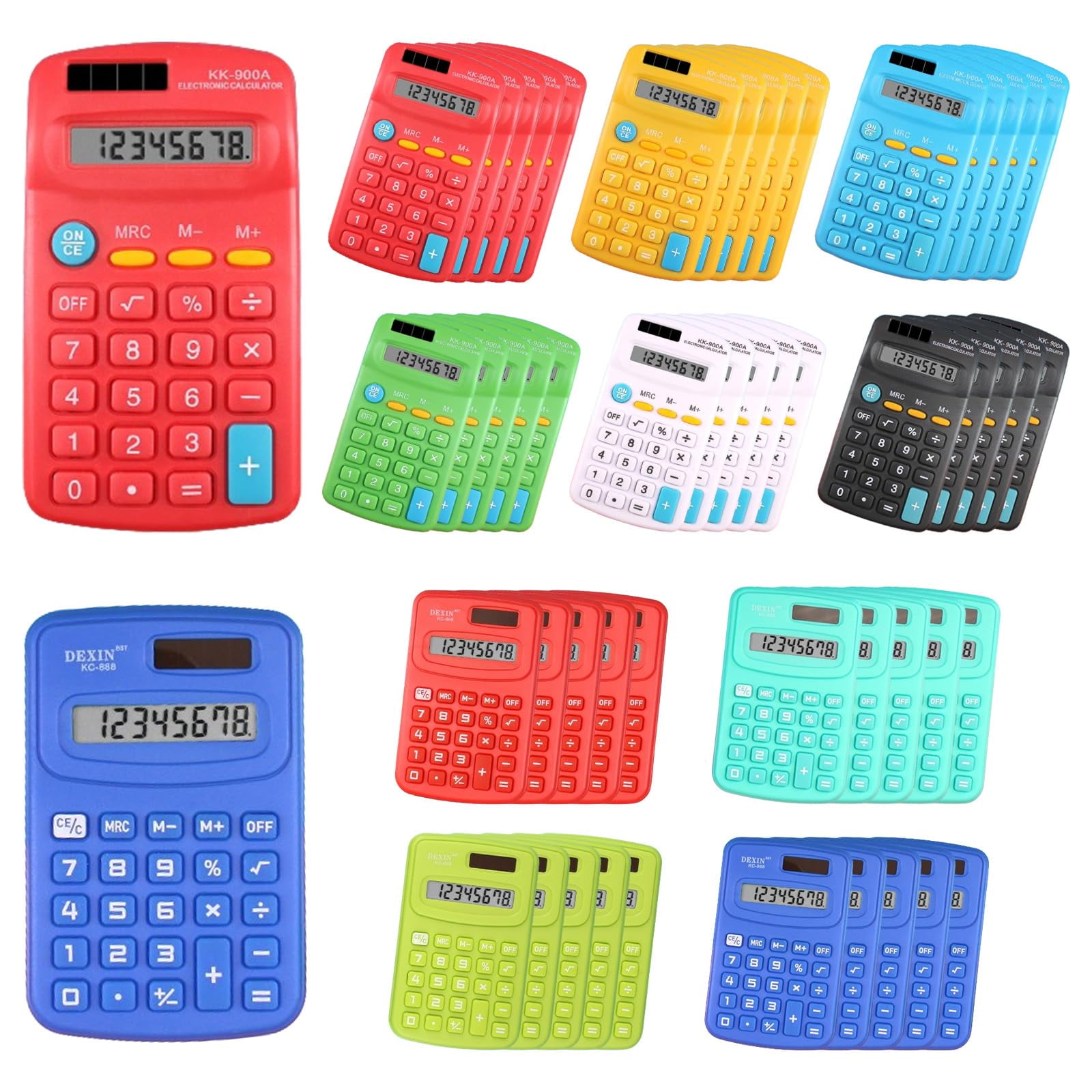 Juego de calculadoras básicas de 50 piezas: mini calculadoras de ...