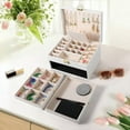 3 Layer Jewelry Box, Lockable Jewelry Holder Organizer with Jewelry ...
