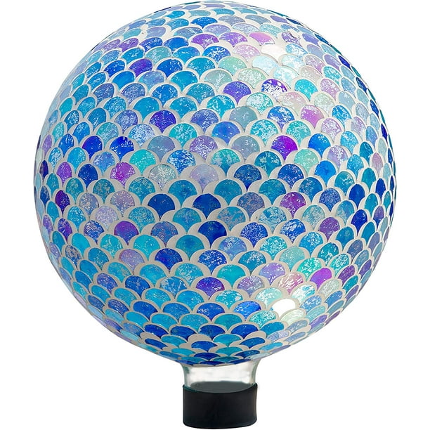 Whole Housewares Gazing Ball 10 Inch Mosaic Colorful Globe Iridescent ...