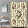 Bathroom Shower Curtain Spring Floral Pink Rose Botanical Waterproof ...