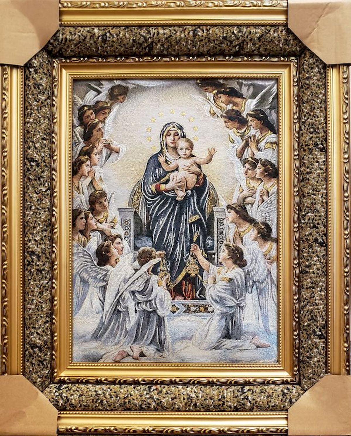 Mary And Jesus With Angels Framed Tapestry - Walmart.com