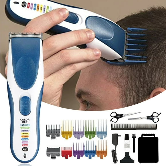 Cordless Rechargeable Hair Clipper and Trimmer Easy Color Coded Comb ...