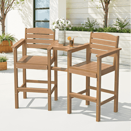 PPURPLE LEAF Outdoor Bar Height Stools Set of 2 Patio Woven Aluminum Barstools Bar Chairs with Back and Cushions for Balcony Garden Indoor Kitchen Outside Teak Walmart