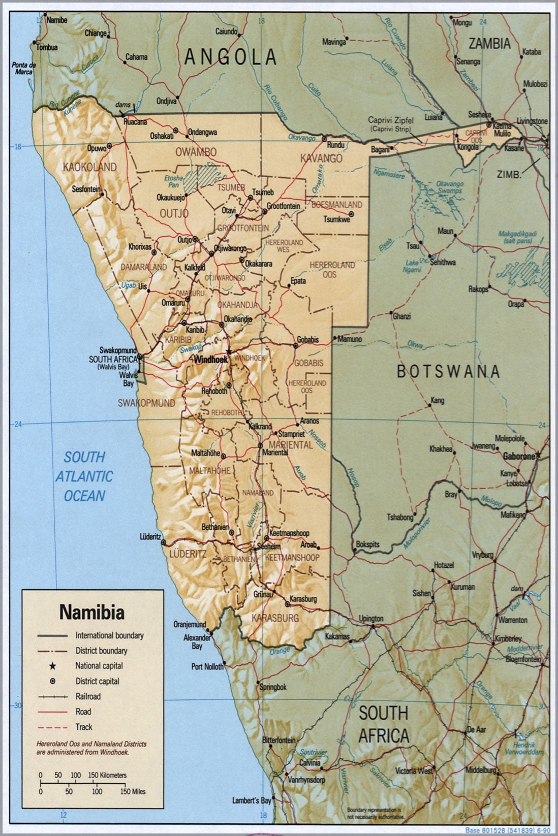 24"x36" Gallery Poster, cia map of Namibia 1990 - Walmart.com