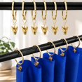 40 Pack Metal Curtain Rings with Clips and Drapery Hooks, Decorative ...
