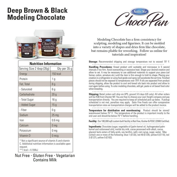 Satin Ice ChocoPan Modeling Chocolate 1lb Pail-Deep Brown - Walmart.com