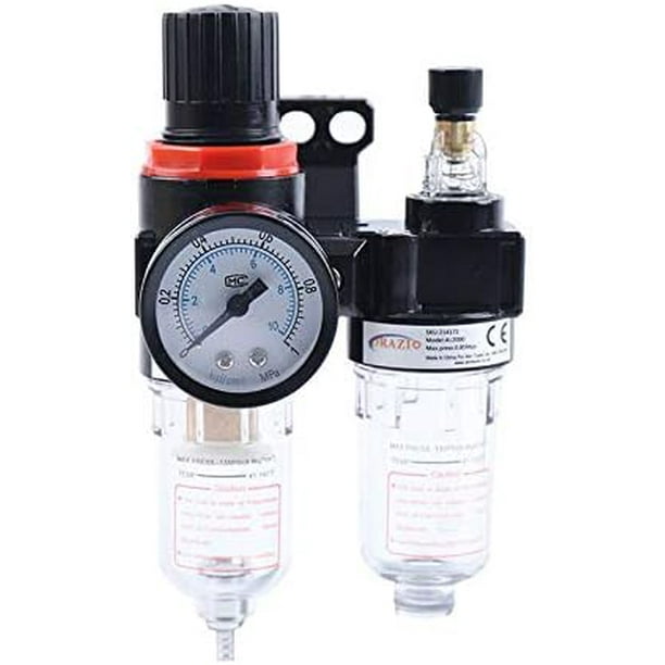 Regulador de filtro para compresor de aire de 1/4", separador de aceite, trampa de humedad y ...