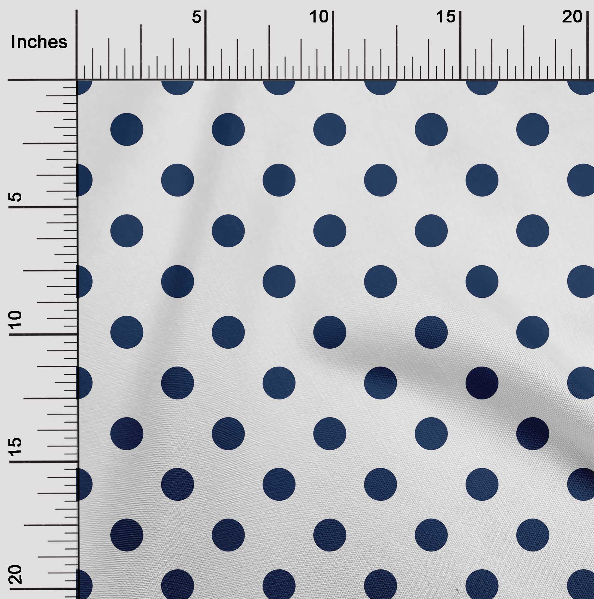 oneOone Viscose Chiffon Navy Blue Fabric Polka Dots Dots Fabric For ...