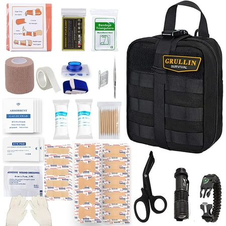 GRULLIN Emergency Tactical EMT First Aid Bleed Control Kit, Military ...
