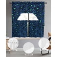 Blue Green Leopard Kitchen Curtains Set for Windows 3 Piece Cafe ...
