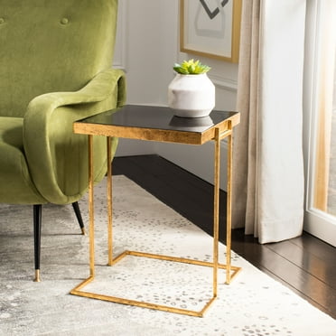 SAFAVIEH Solstice Round Modern Glam Side Table, Black/Gold - Walmart.com