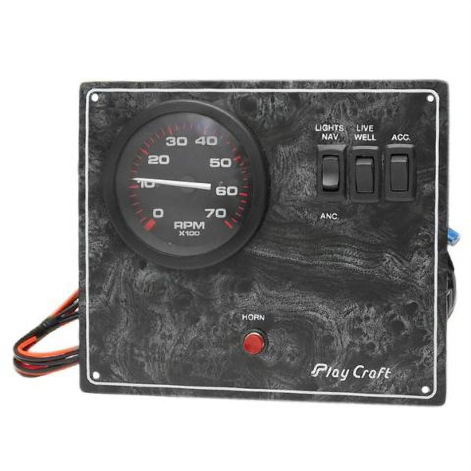 PlayCraft Pontoon Boat Gauge Switch Panel | 8 3/8 x 7 1/8 Inch Gray ...