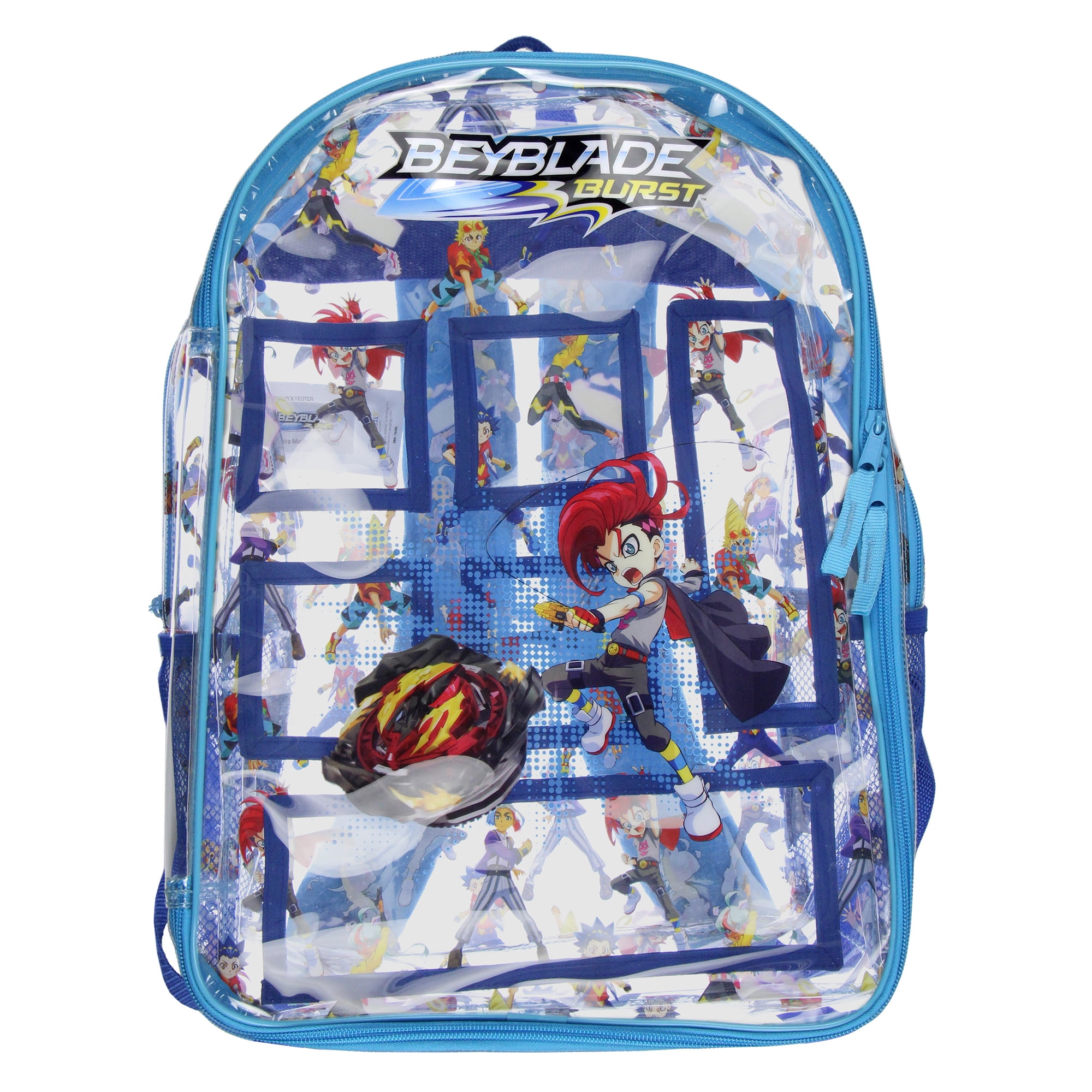 Beyblade Burst Heavy Duty Clear School Travel Backpack Book Bag ...