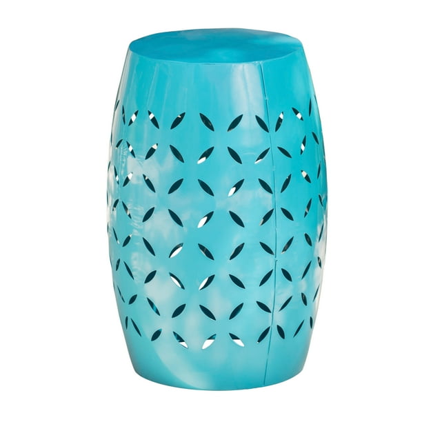 GDF Studio Lilly Indoor/Outdoor Metal 12 Inch Side Table, Blue ...