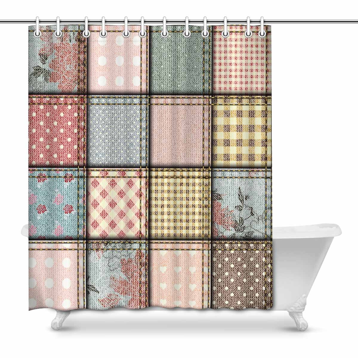 MKHERT Shabby Chic Patchwork with Polka Dots Flowers Plaid Home Decor ...