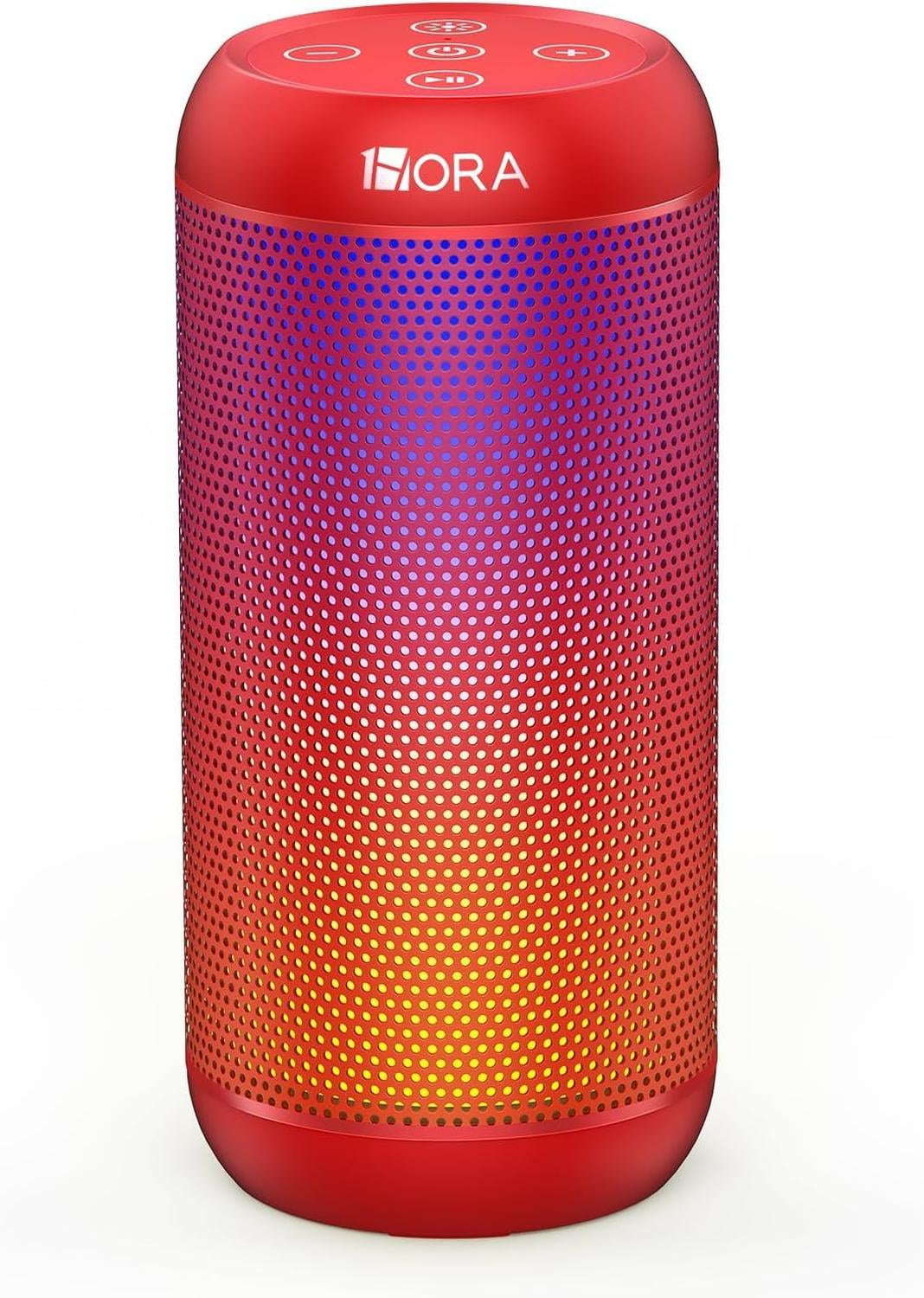 Bocina Bluetooth Portátil Hora Rojo con Iluminación RGB Ajustable y ...