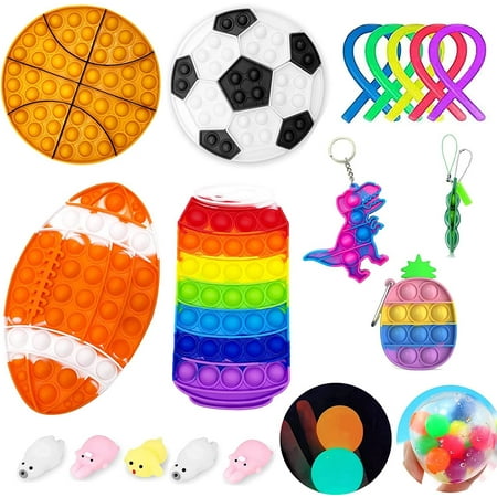 Wayne 21 Pcs Pop Fidget Sensory Stress Bubble Toy Set, Sensory Fidget ...